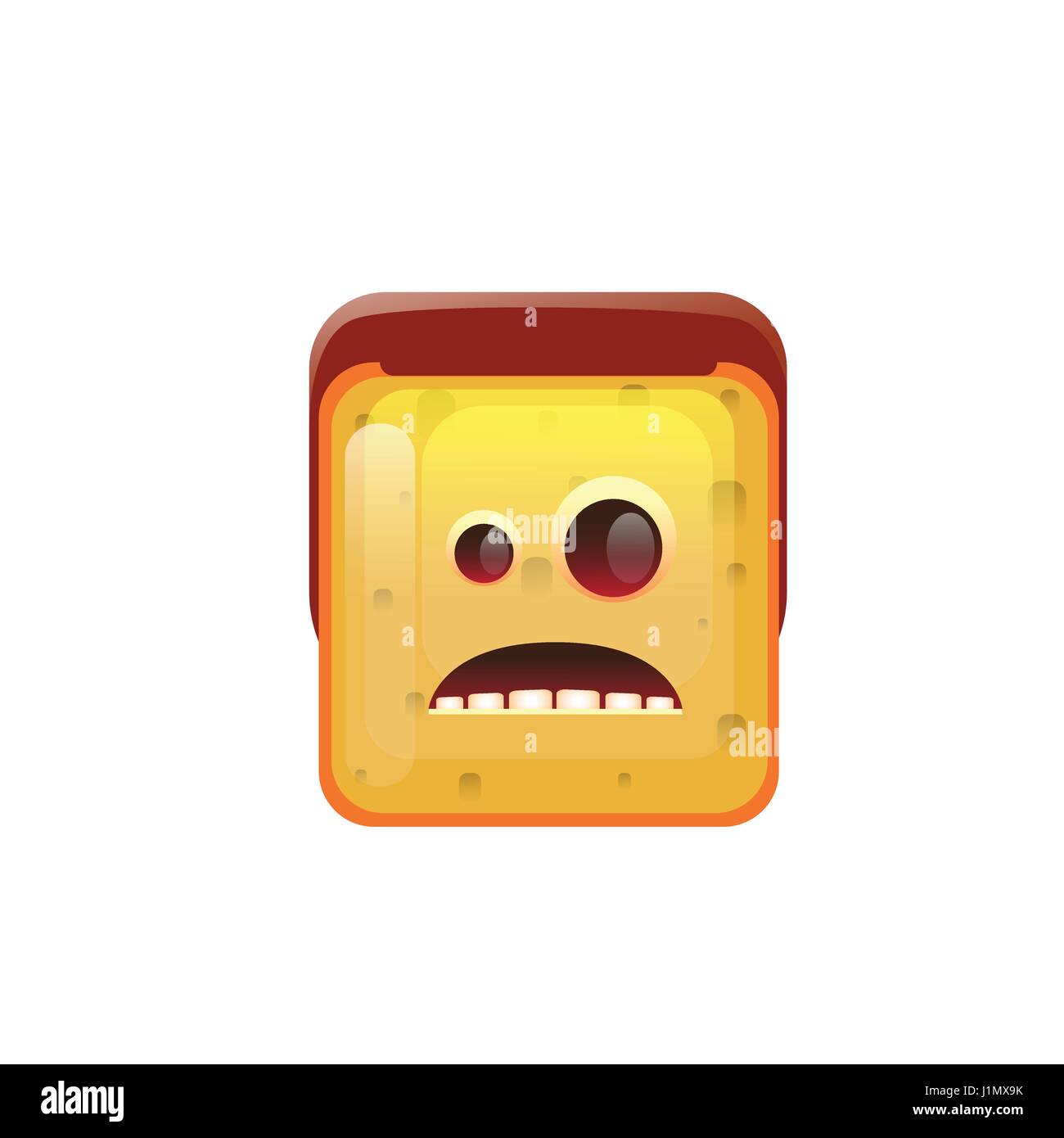 White flat surprised face Cut Out Stock Images & Pictures - Alamy