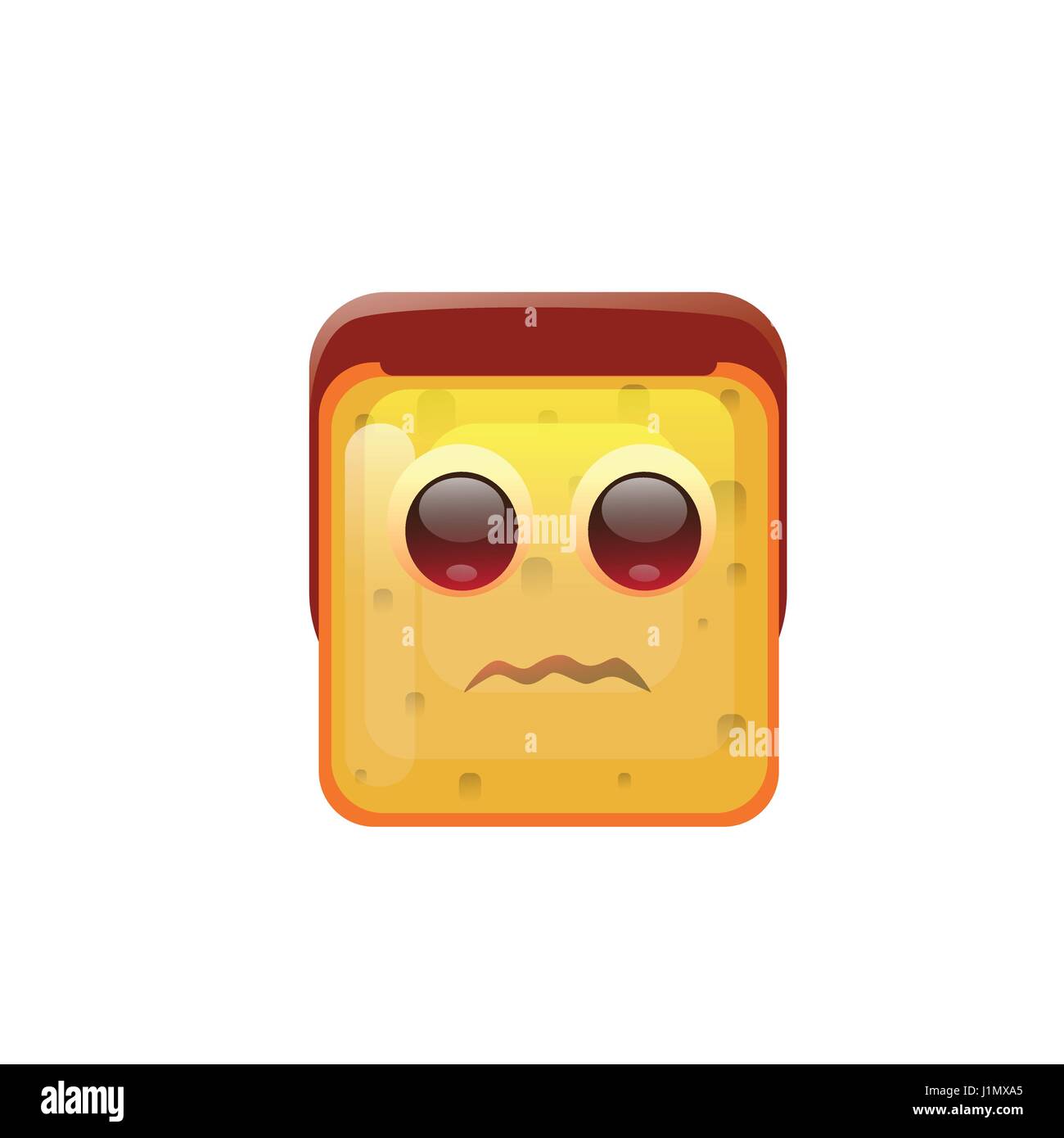 Sad emoticon flat color Cut Out Stock Images & Pictures - Alamy