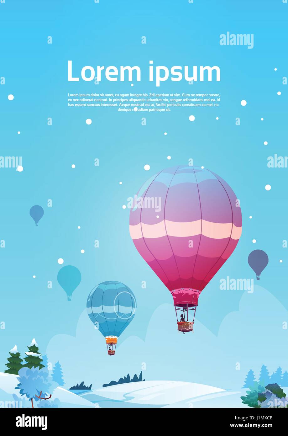 Aerial flight over beautiful winter Stock Vector Images - Alamy