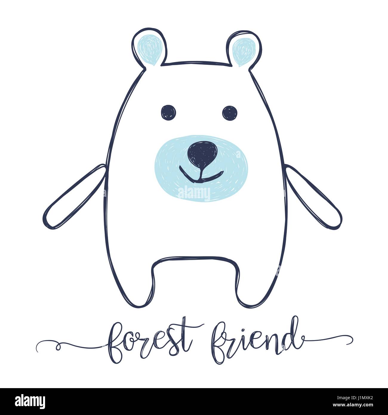 Line drawing bear Cut Out Stock Images & Pictures - Alamy