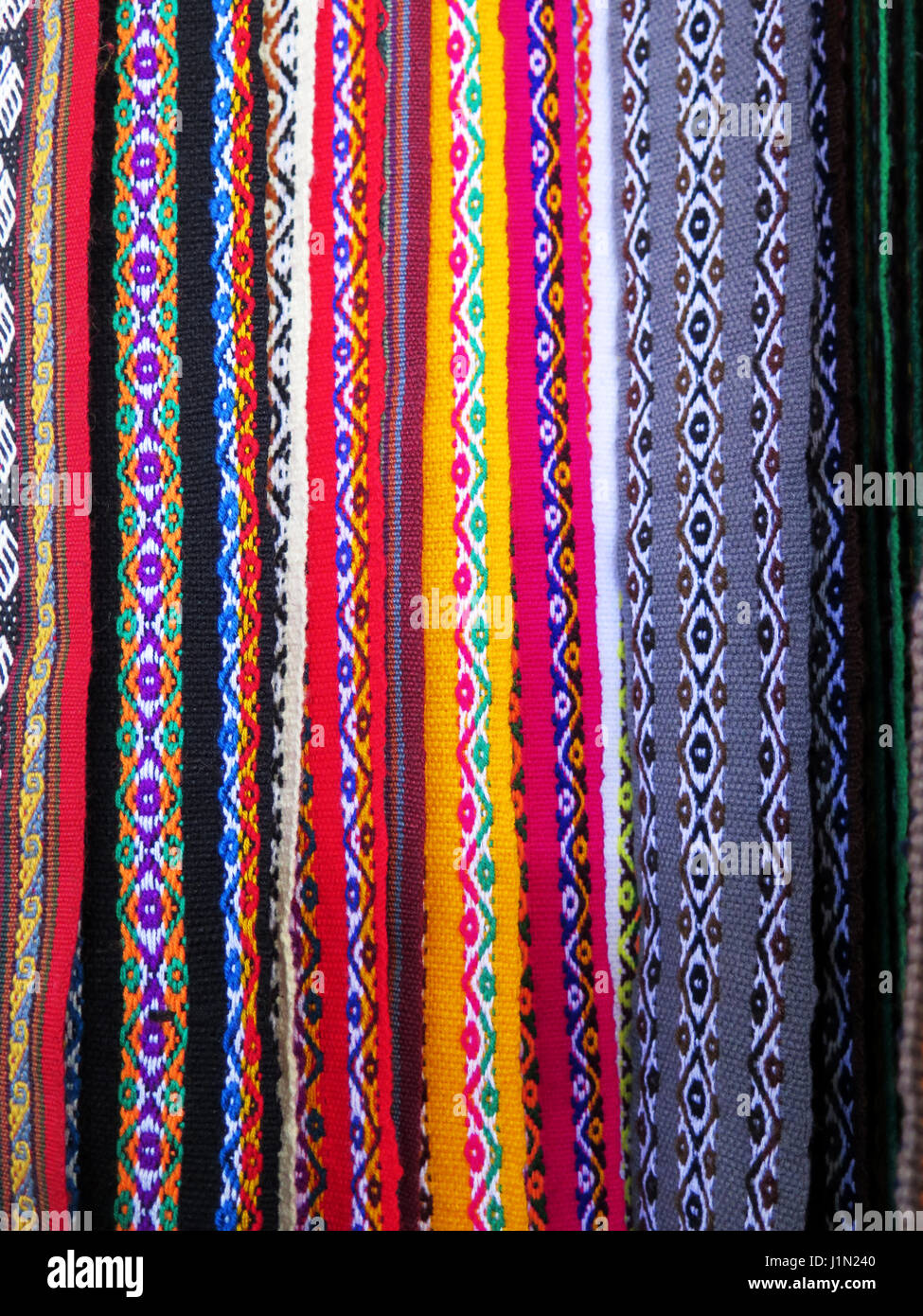 Peruvian hand made woolen fabric background Stock Photo - Alamy