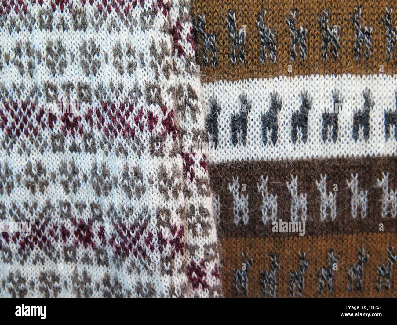 Peruvian hand made woolen fabric background Stock Photo - Alamy