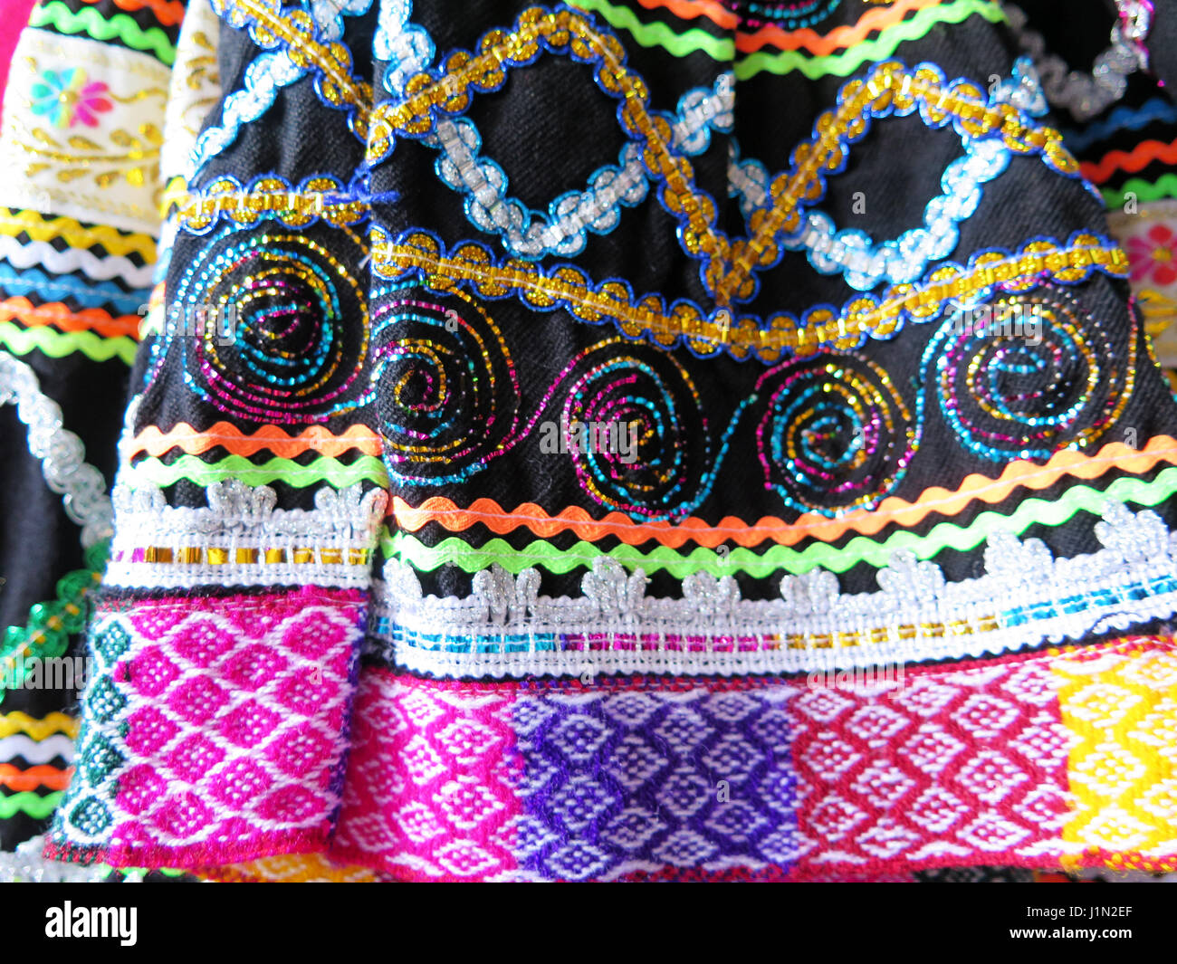 Peruvian hand made woolen fabric background Stock Photo - Alamy