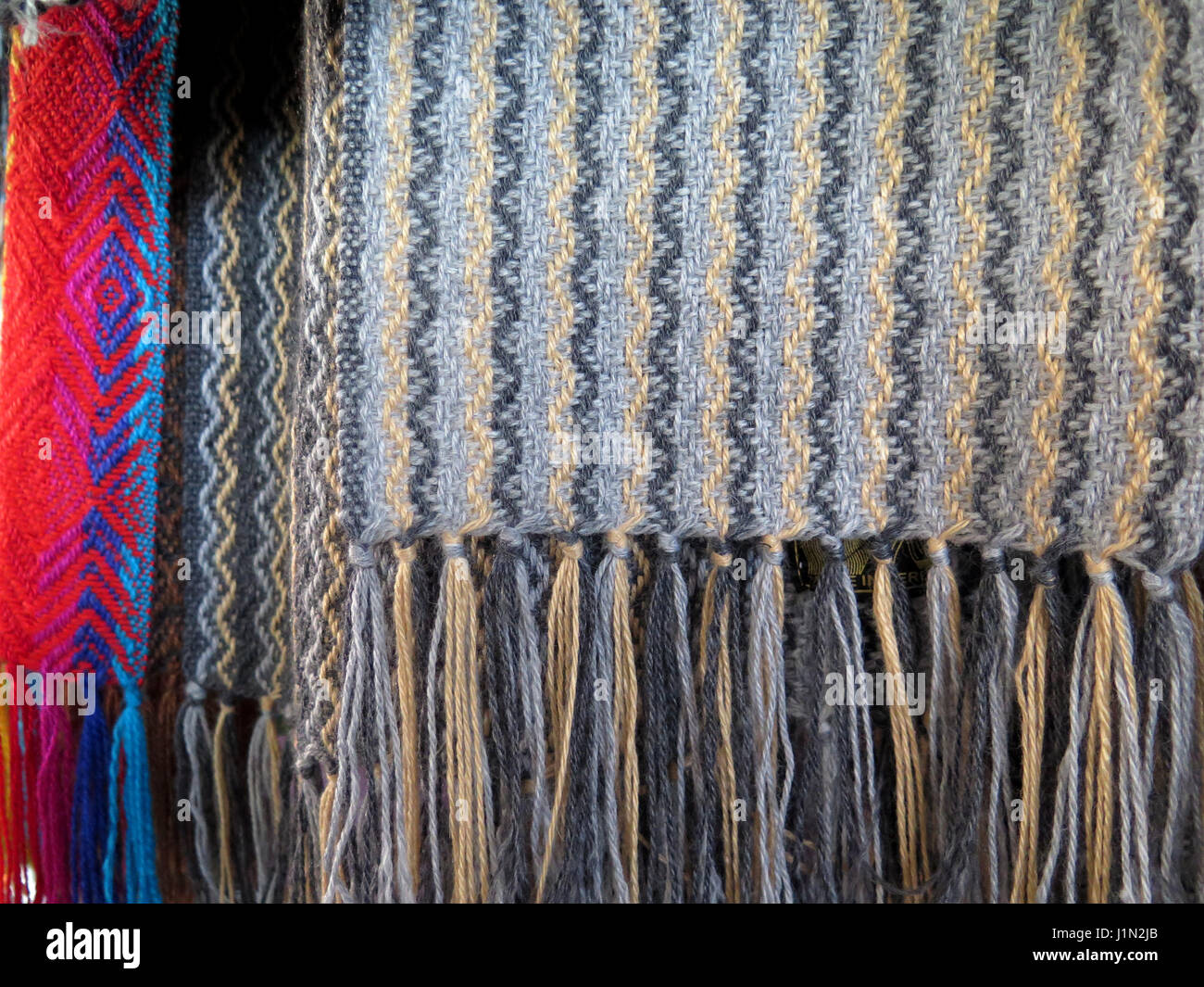 Peruvian hand made woolen fabric background Stock Photo - Alamy