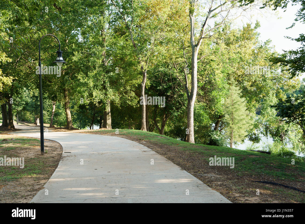 Sunny path through the park Stock Photo - Alamy