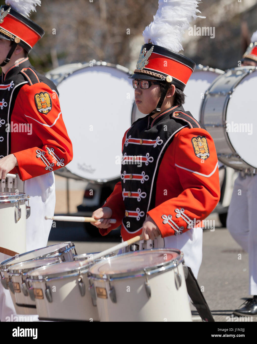 High school marching band tenor drummer - USA Stock Photo - Alamy High school marching band tenor drummer - USA Stock Photo - Alamy