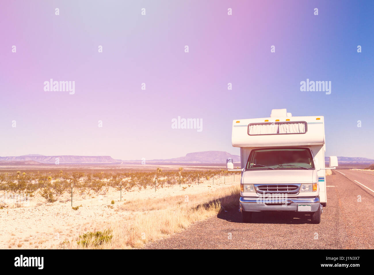 Class C motorohome in the desert Stock Photo - Alamy