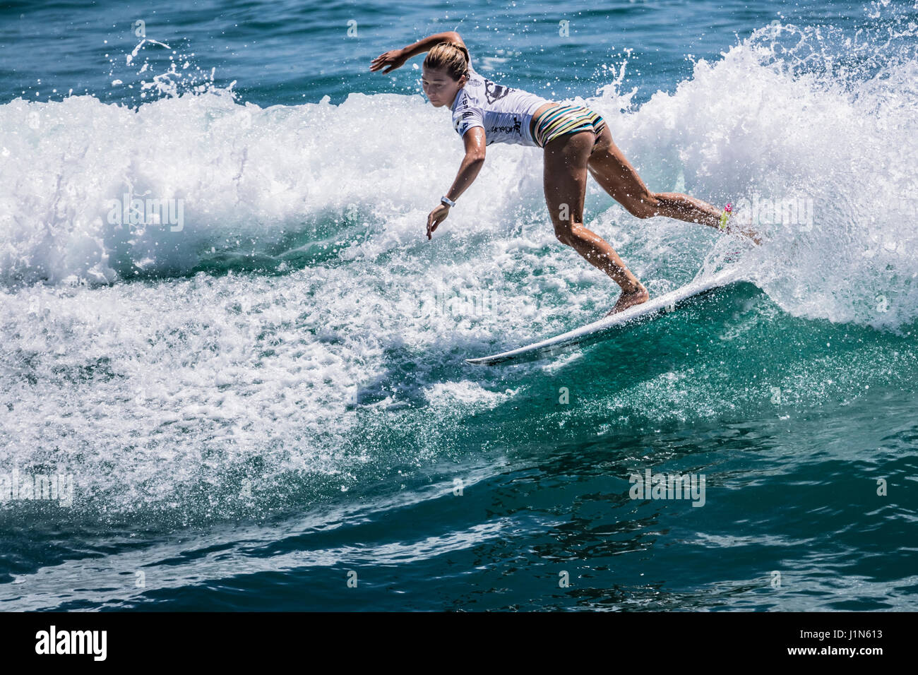 woman surfing supergirl pro championship Stock Photo - Alamy