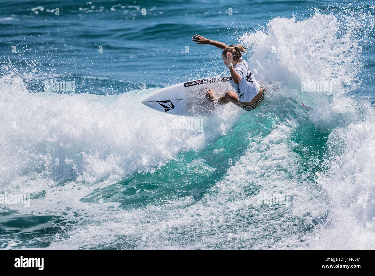 woman surfing supergirl pro championship Stock Photo - Alamy