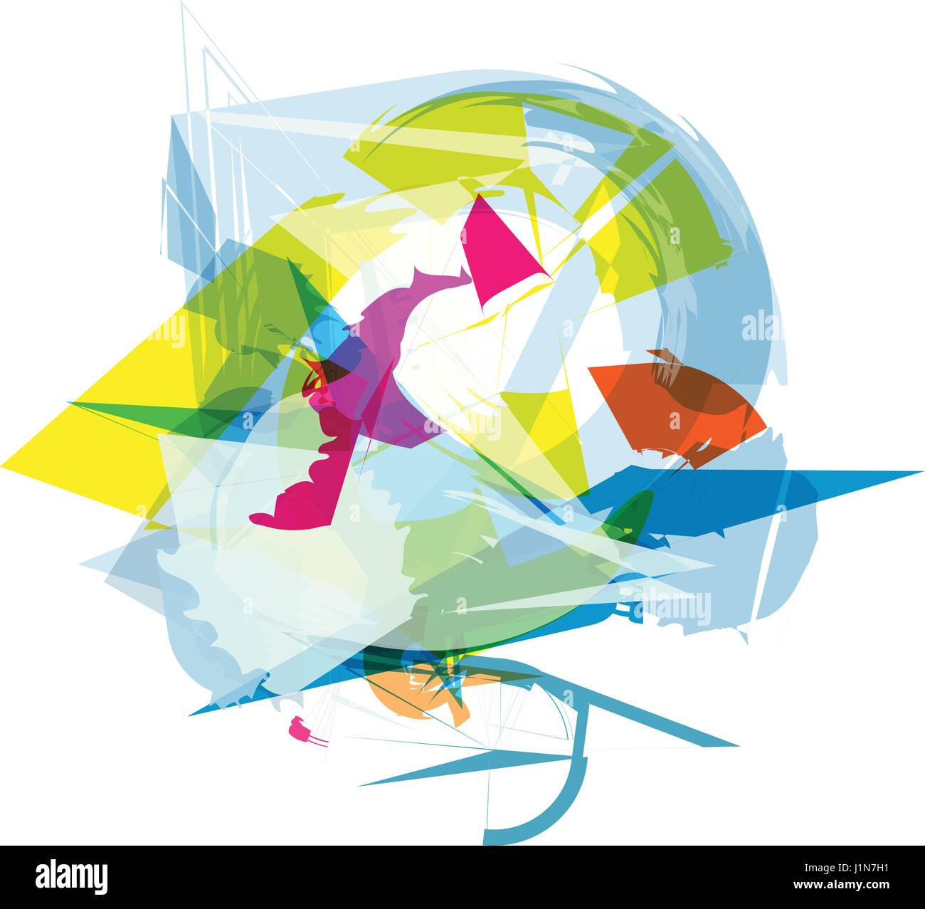 Trendy colorful transparent shapes abstract background illustration ...