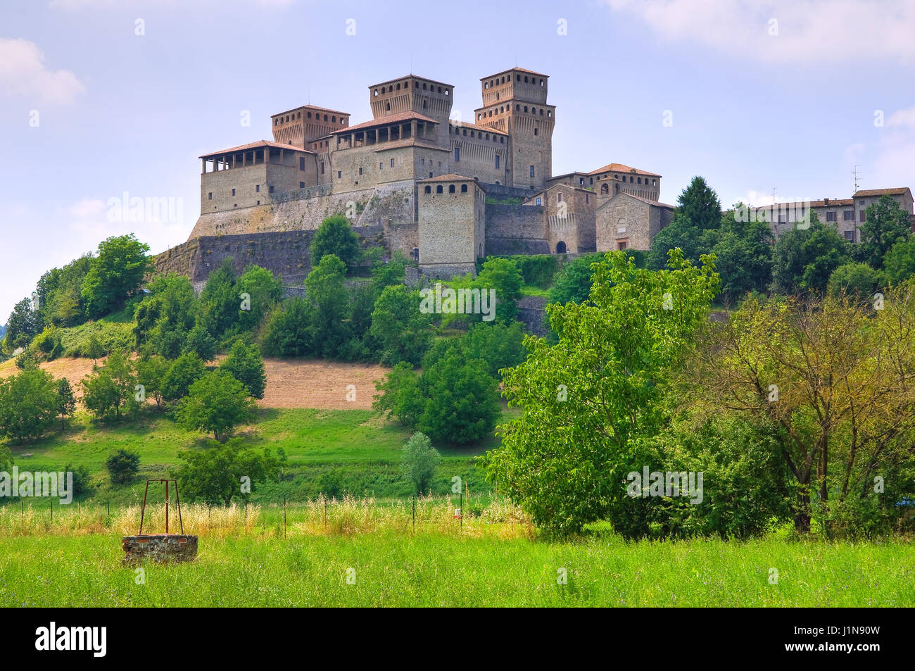 Castle of Torrechiara. Emilia-Romagna. Italy Stock Photo - Alamy