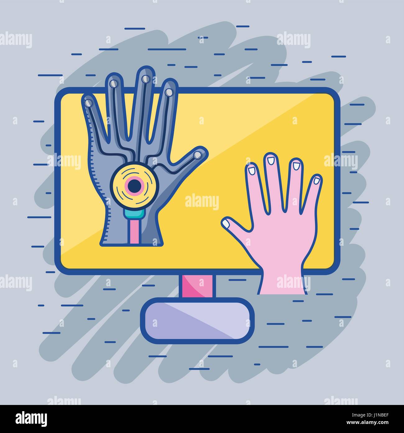 virtual hand technology experience game Stock Vector Image & Art - Alamy