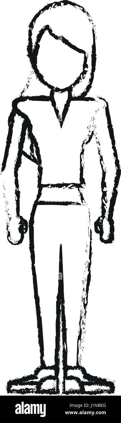 faceless woman with straight hair icon image vector illustration Stock ...