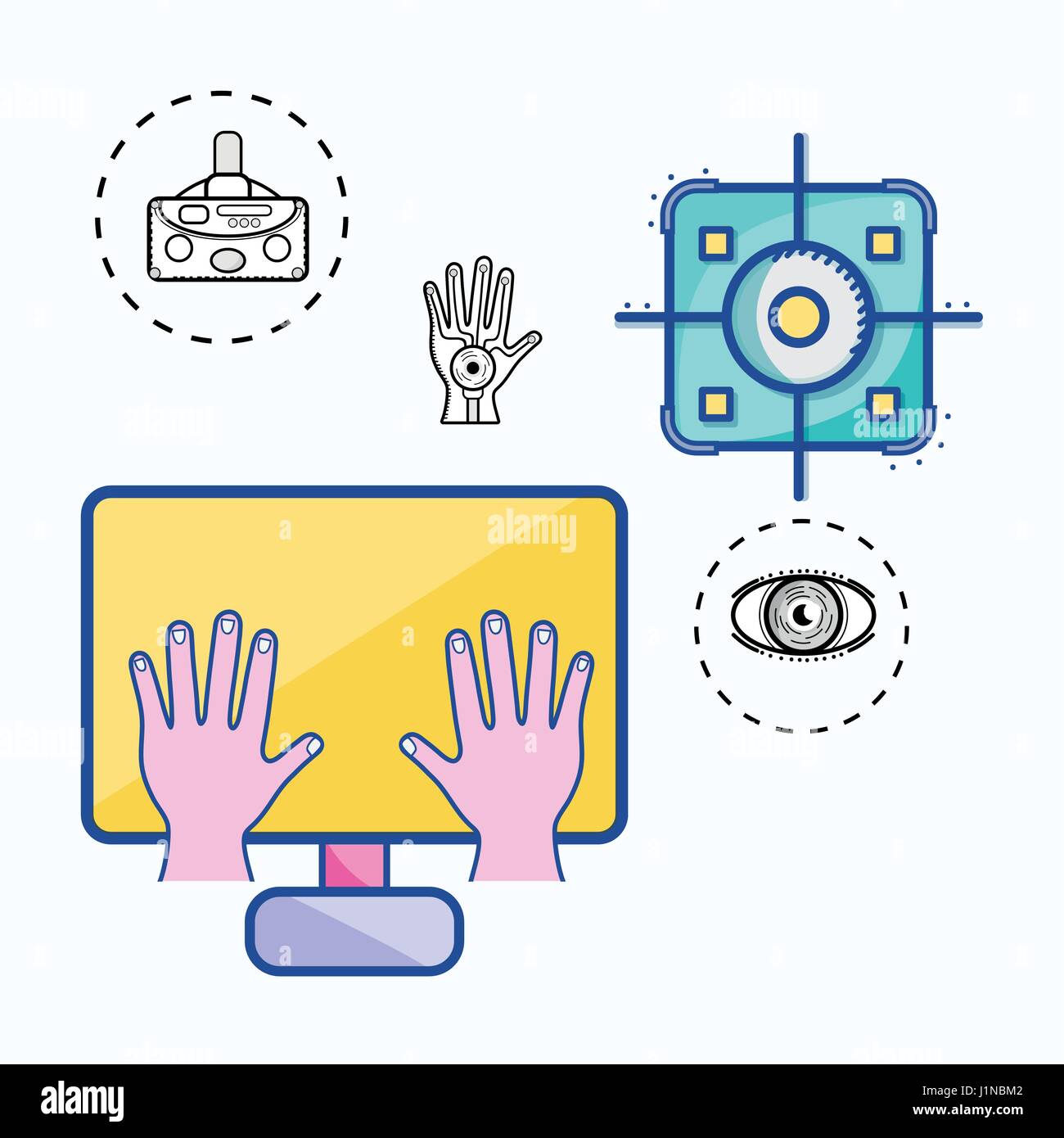 3d virtual reality game simulator Stock Vector Image & Art - Alamy