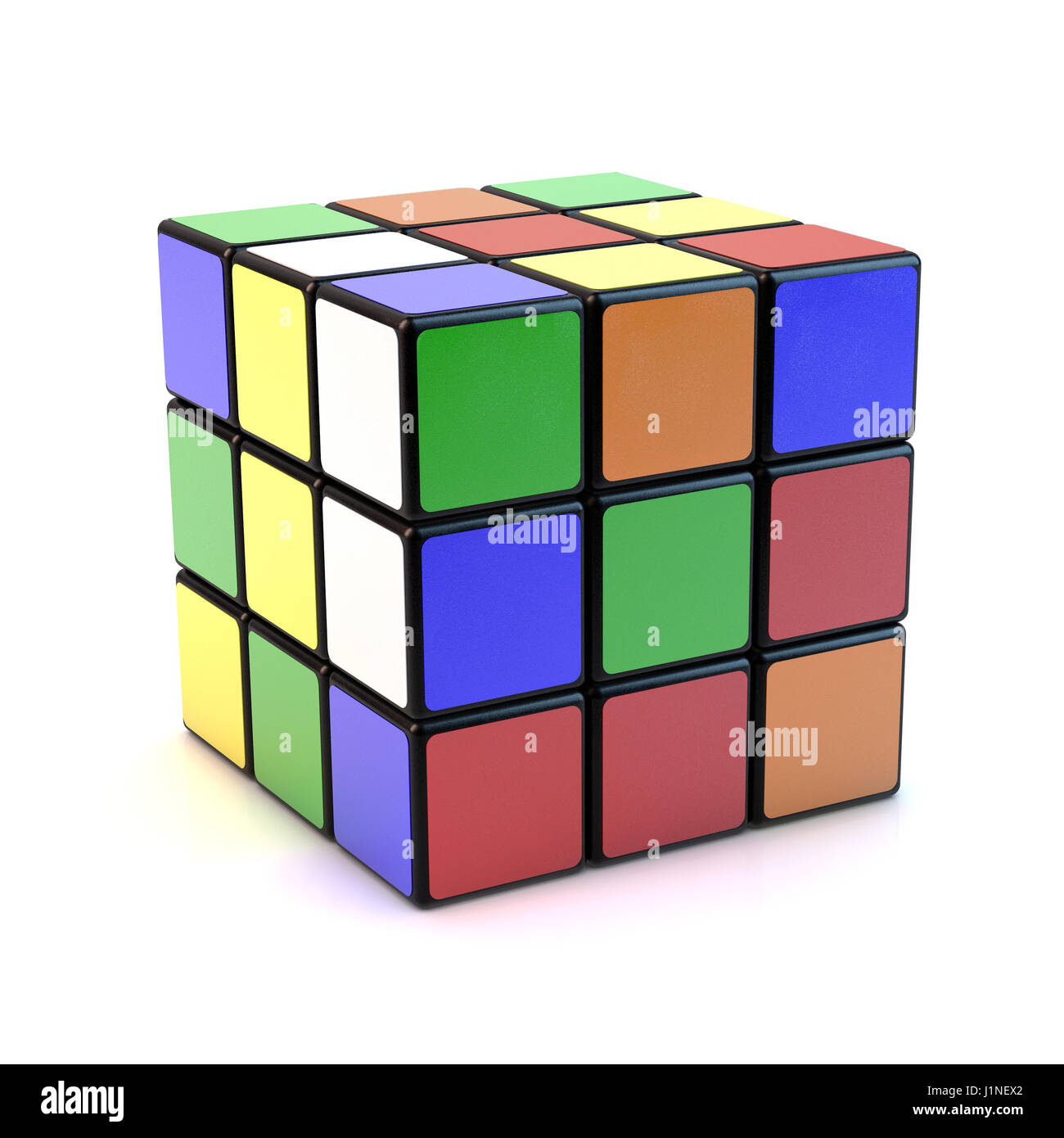 Famous Rubik's cube with mixed colors over white background Stock Photo ...