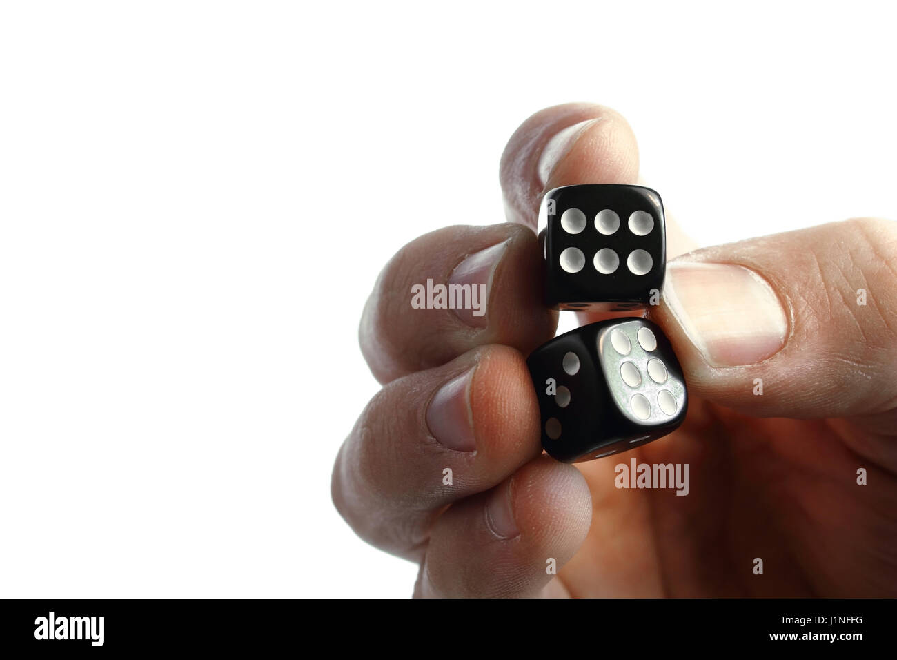 Hand showing dice Stock Photo - Alamy