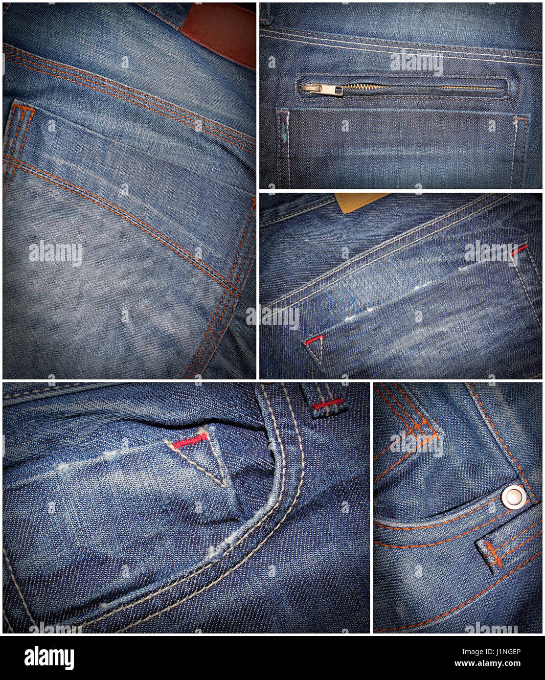 Jeans fassion collage Stock Photo - Alamy