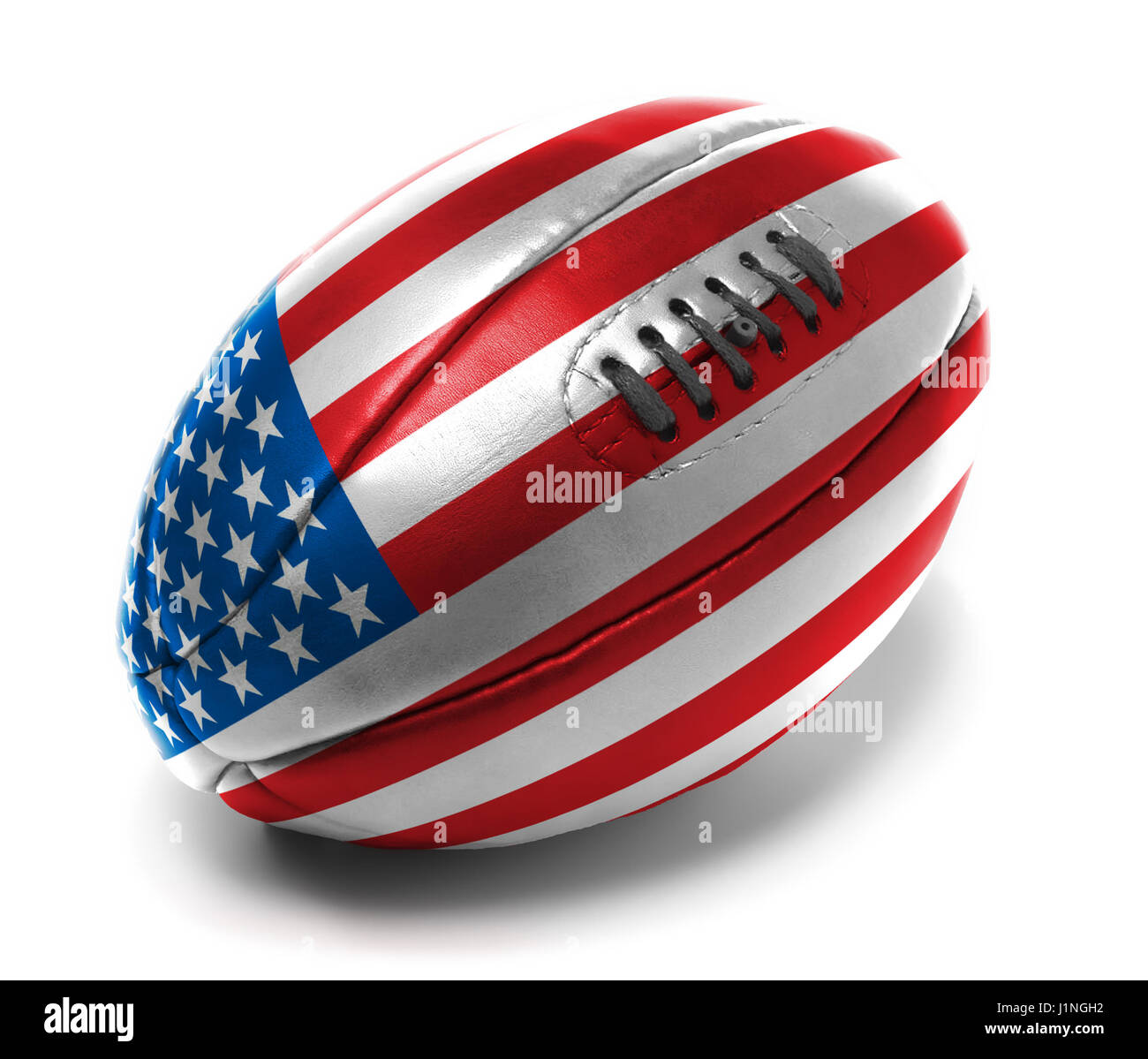 American flag painted in rugby ball Stock Photo - Alamy