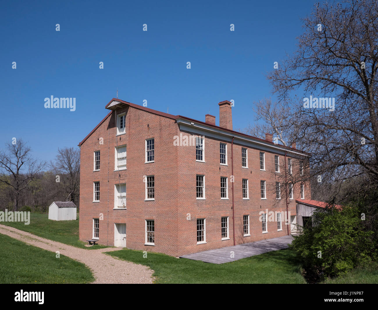 Mill building, Watkins Woolen Mill State Historic Site, Missouri Stock ...