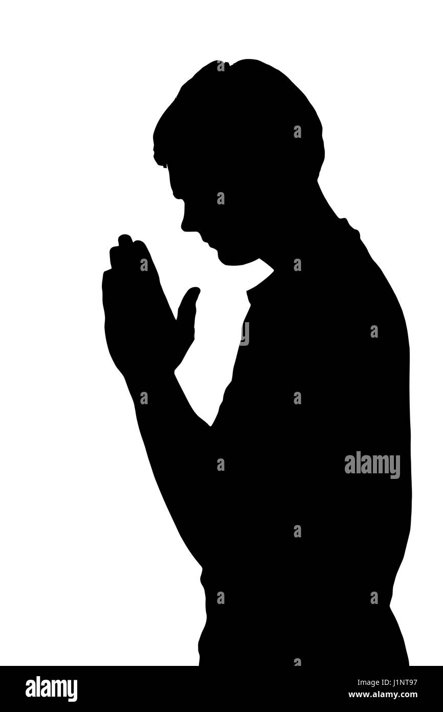 Profile Of Hands Praying Stock Vector Images - Alamy