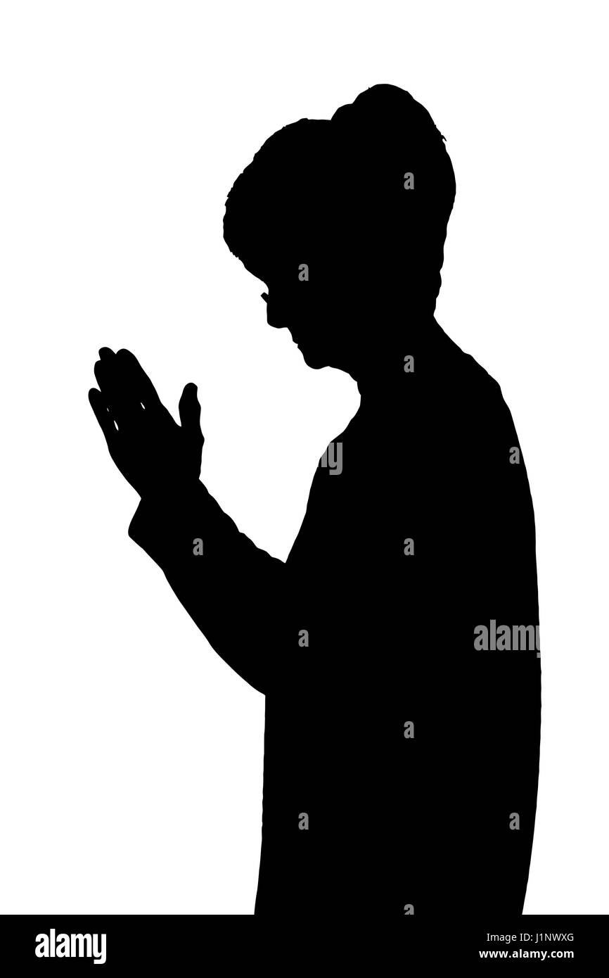 Profile Of Hands Praying Stock Vector Images - Alamy