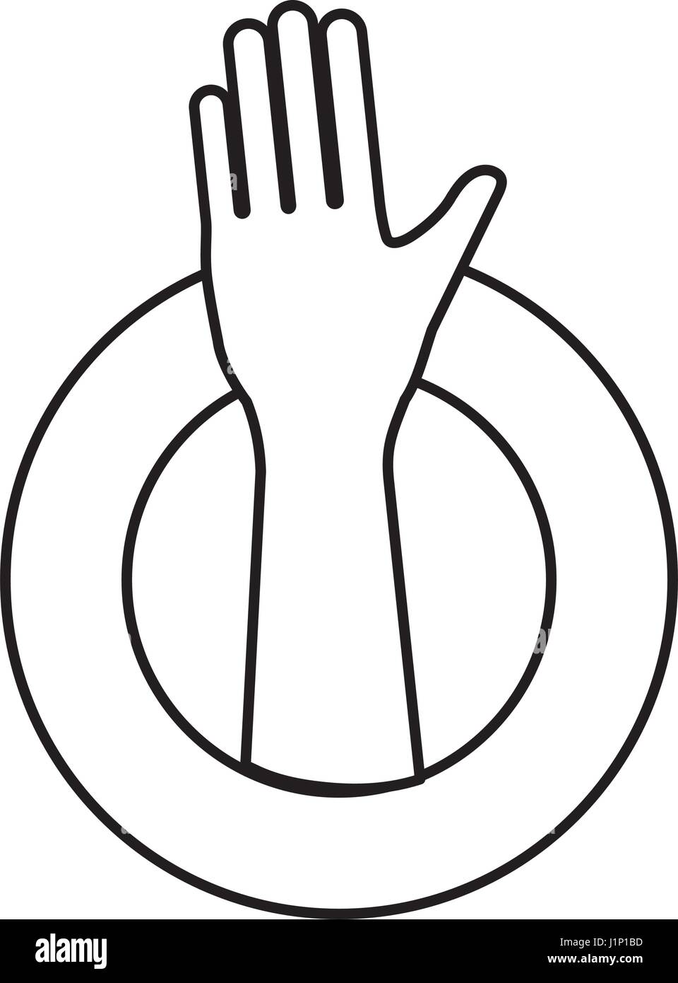 Human hand up symbol Stock Vector Image & Art - Alamy