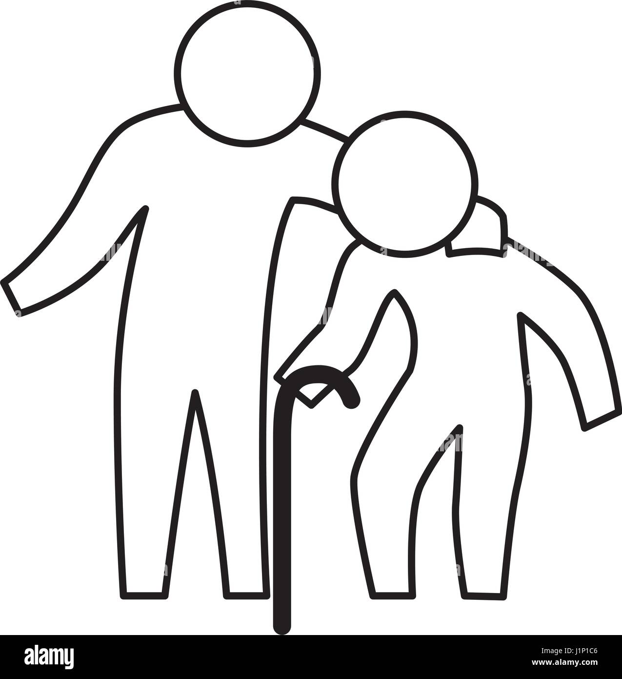 Man helping elder Stock Vector Image & Art - Alamy