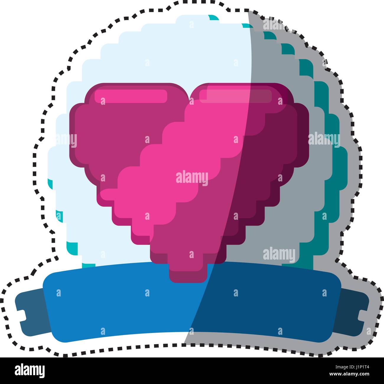 Pixelated heart shape Stock Vector Image & Art - Alamy