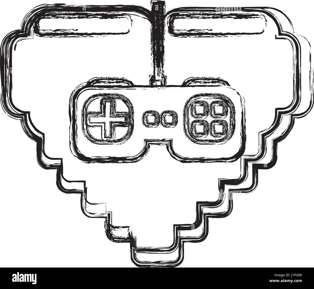 Pixelated heart shape Stock Vector Image & Art - Alamy