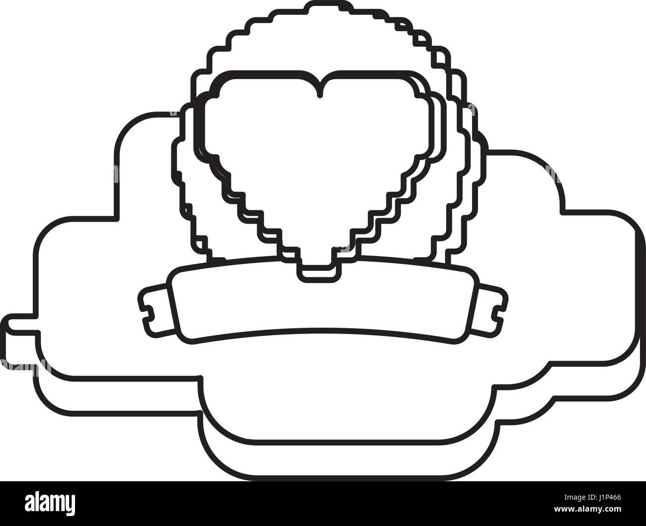 Pixelated heart shape Stock Vector Image & Art - Alamy