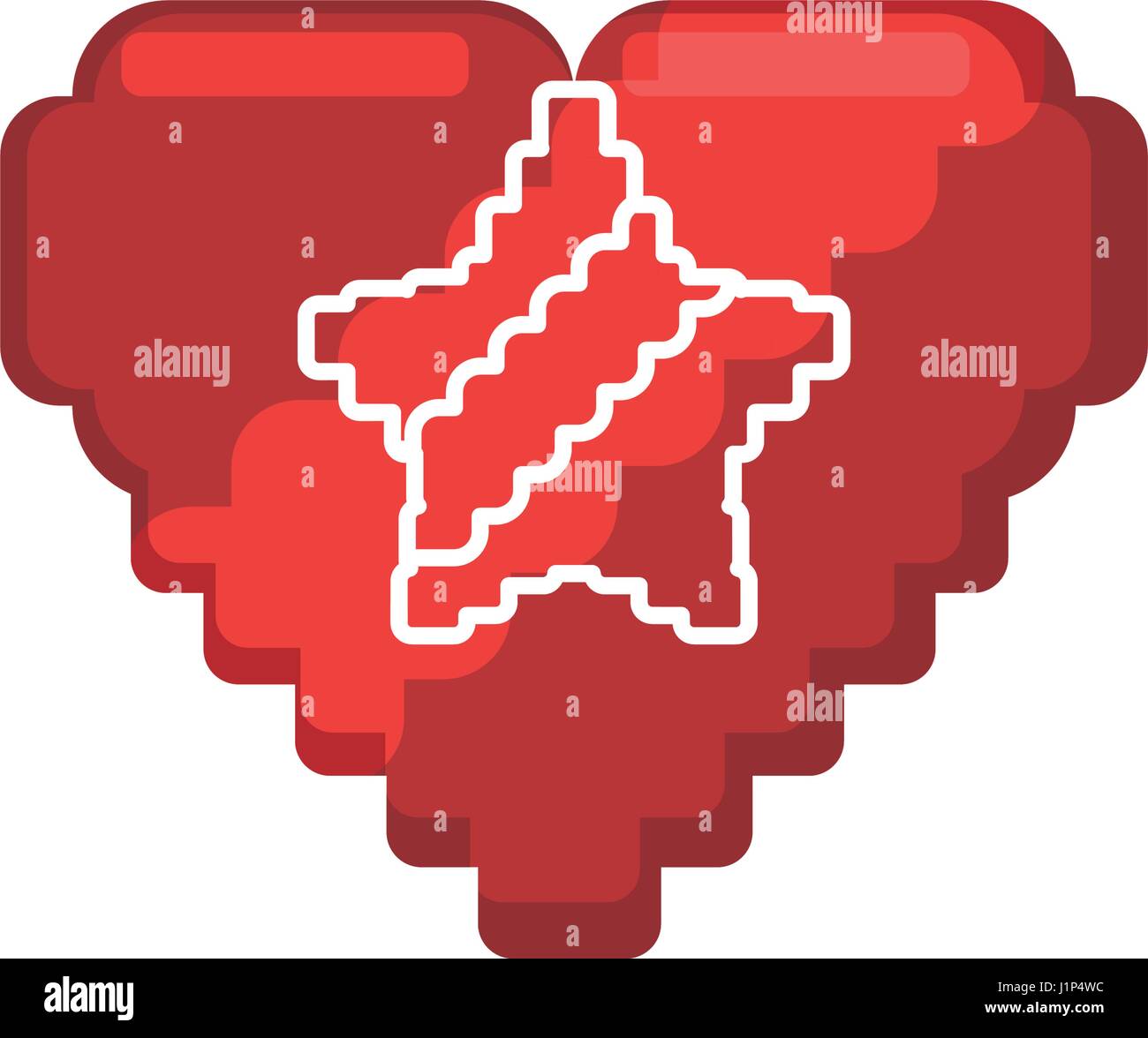 Pixelated heart shape Stock Vector Image & Art - Alamy