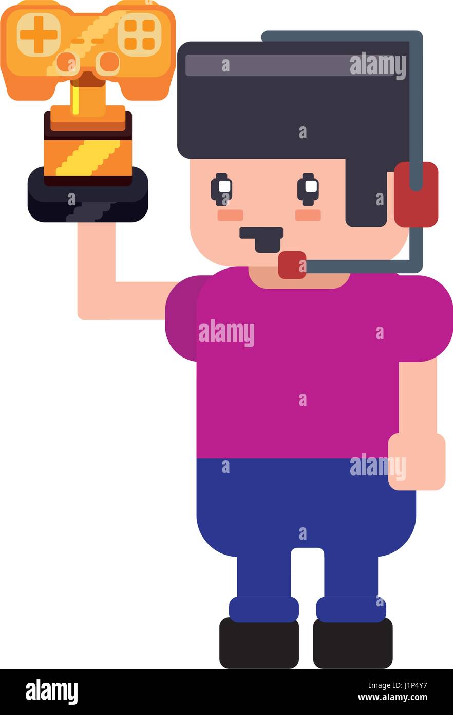 Gamer boy pixelated Stock Vector Image & Art - Alamy