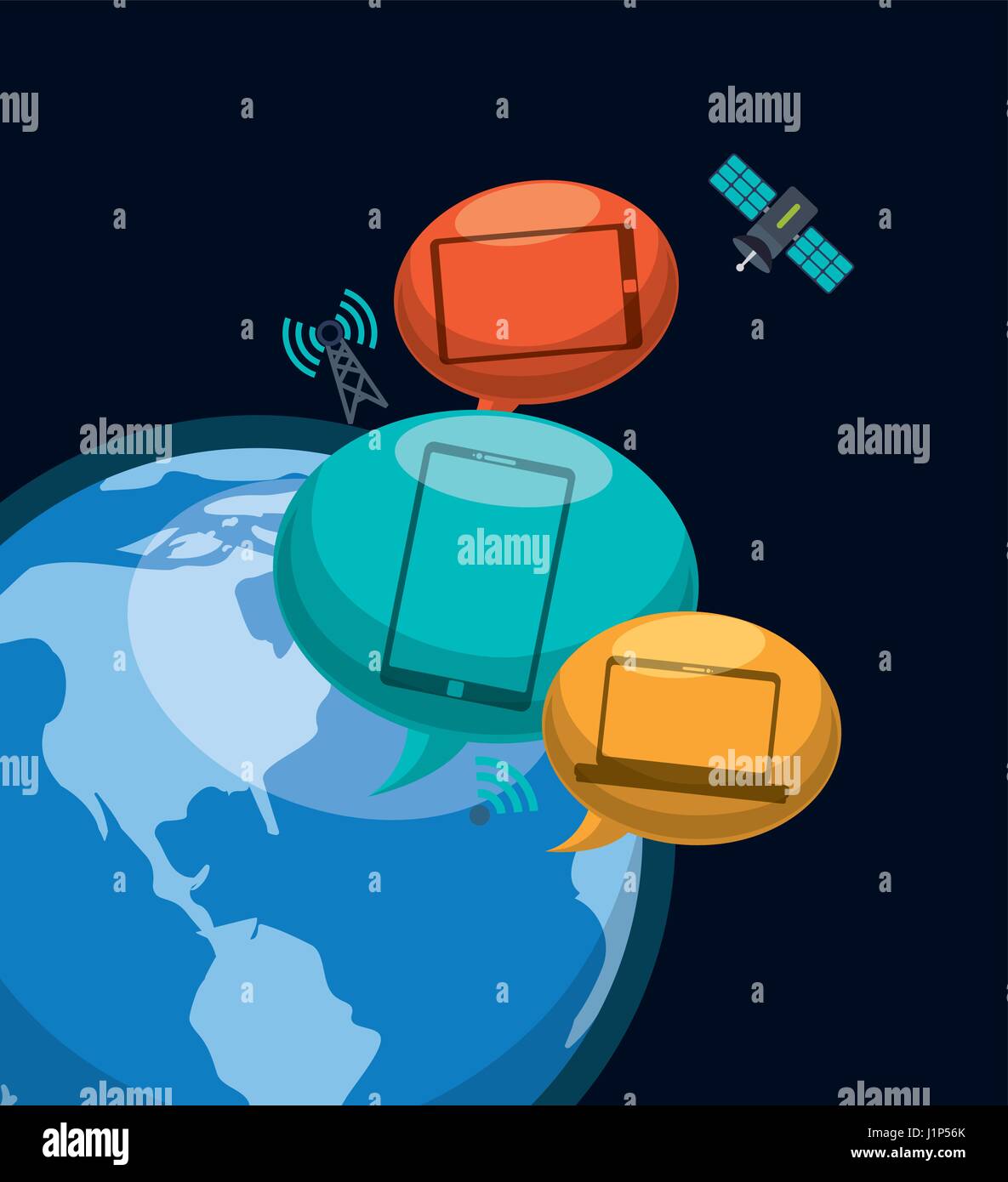 Digital communication technology Stock Vector Image & Art - Alamy