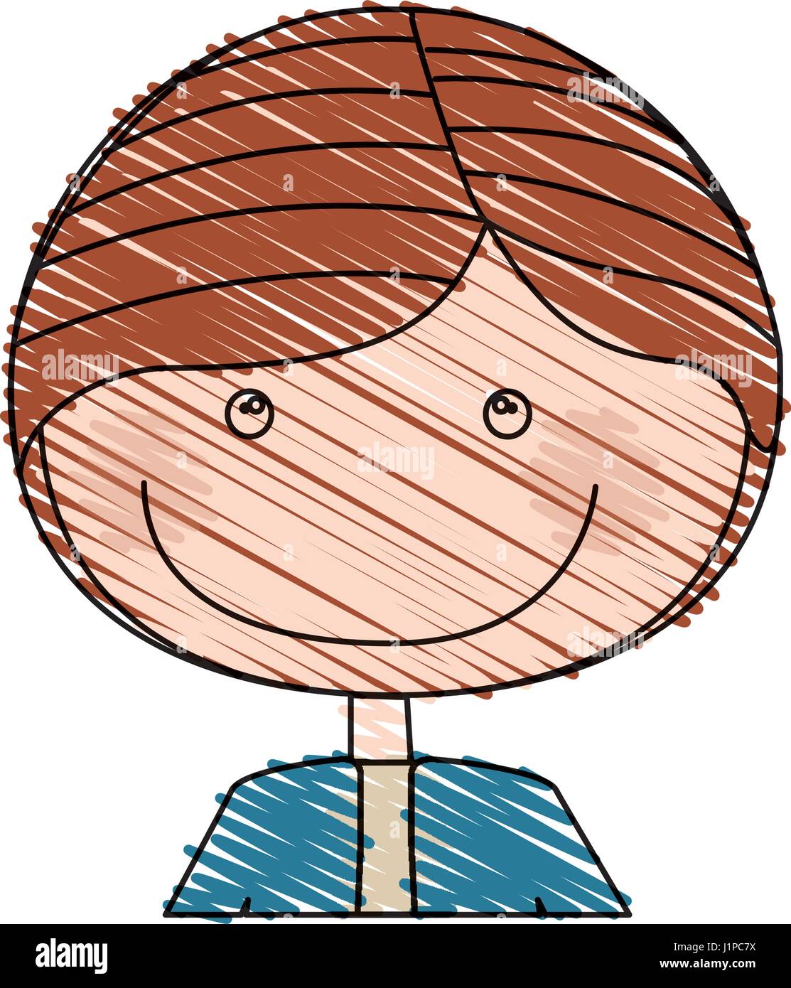 Color pencil drawing half body Stock Vector Images - Alamy