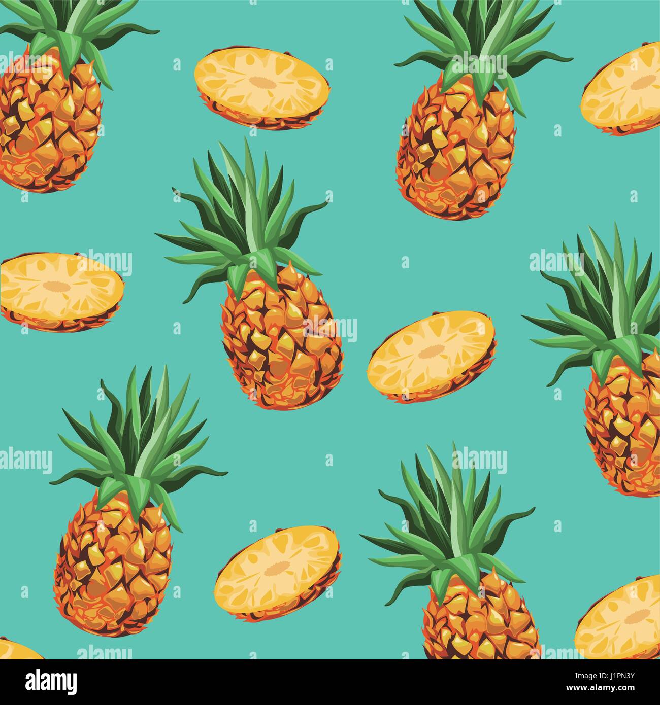 pineapple fruit fresh seamless pattern design Stock Vector Image & Art ...
