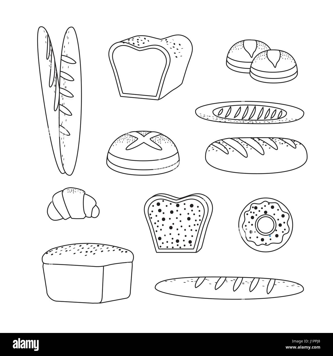 Fresh tasty breads Stock Vector Images - Alamy