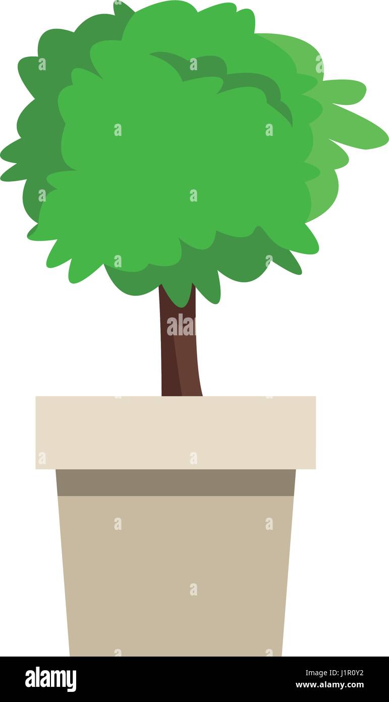 plant pot tree natural decoration Stock Vector Image & Art - Alamy