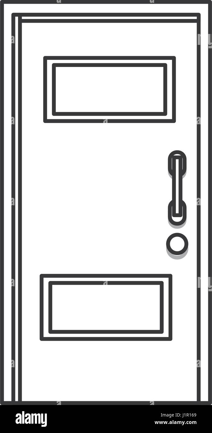 wooden door entrance closed outline Stock Vector Image & Art - Alamy
