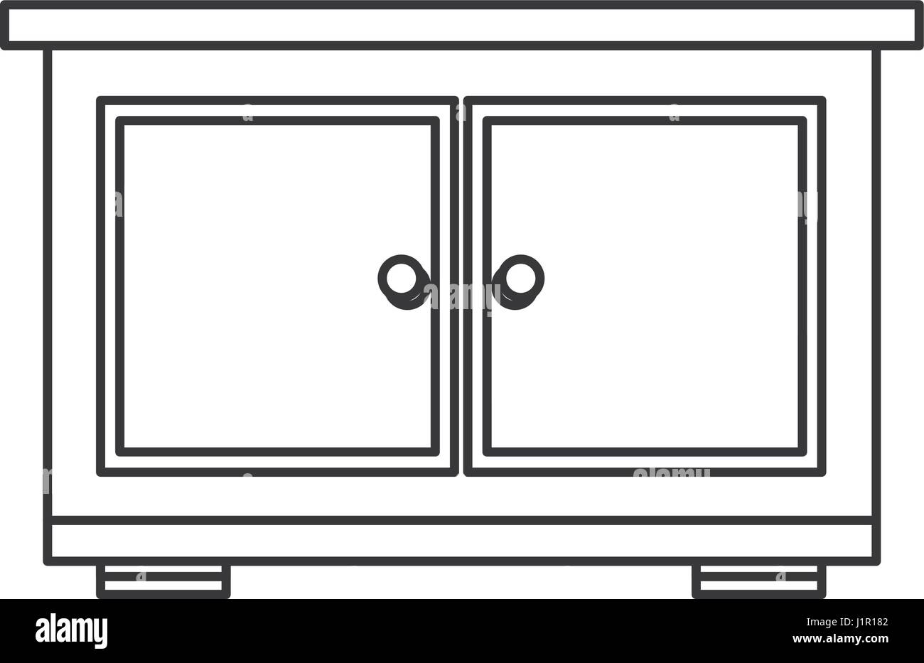 bedside table wood furniture outline Stock Vector Image & Art - Alamy