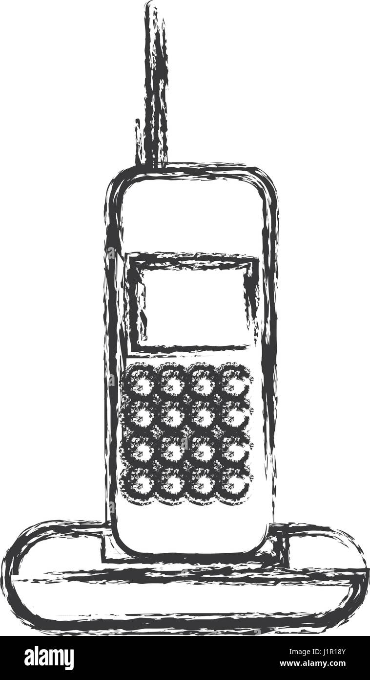 cordless phone communication device sketch Stock Vector Image & Art - Alamy
