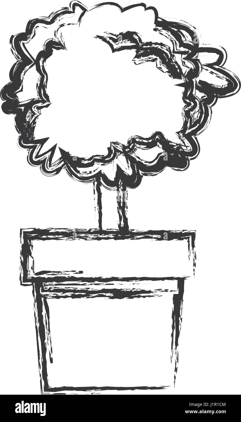 plant pot tree natural decoration sketch Stock Vector Image & Art - Alamy