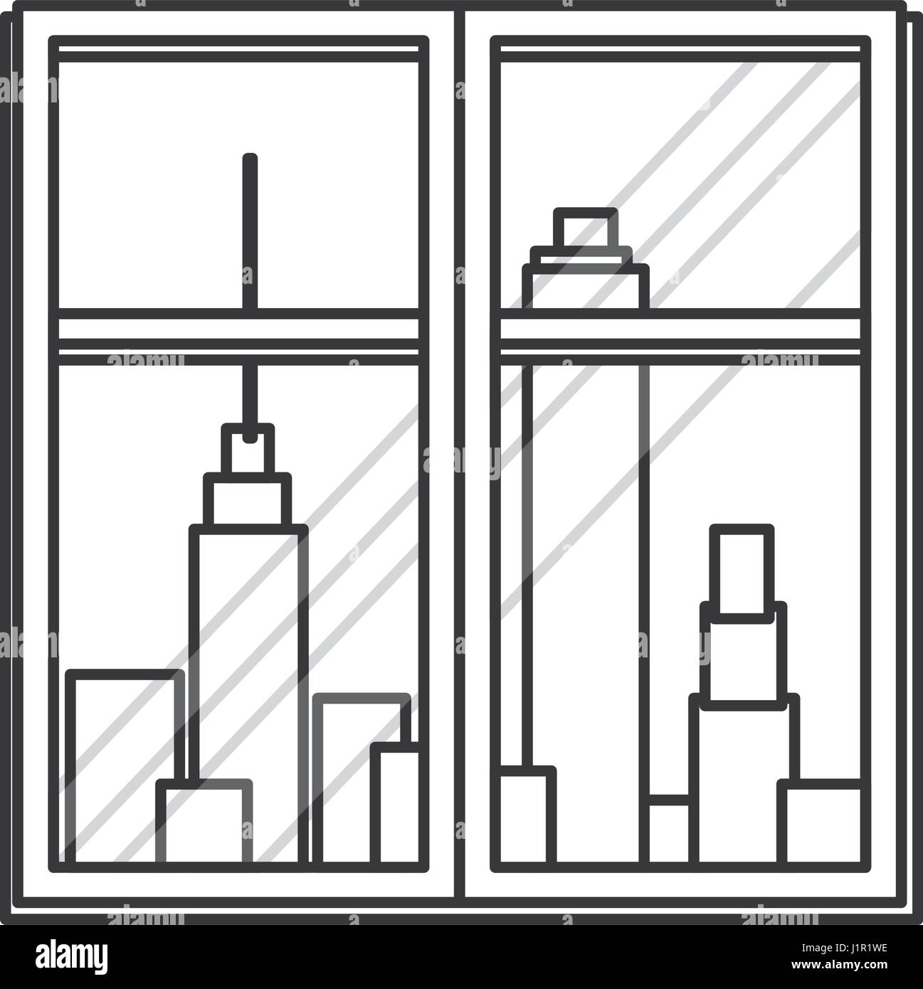 Manhattan office window Stock Vector Images - Alamy