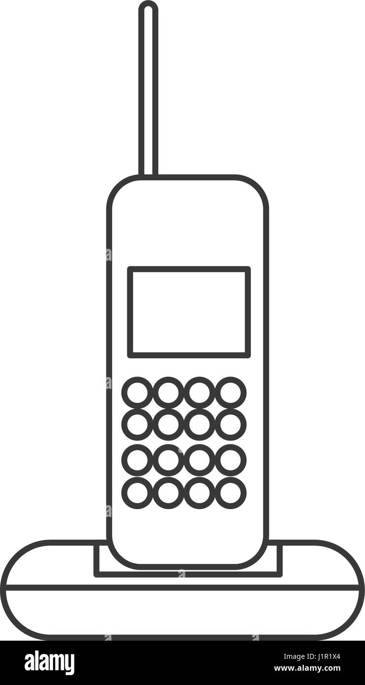 cordless phone technology call outline Stock Vector Image & Art - Alamy