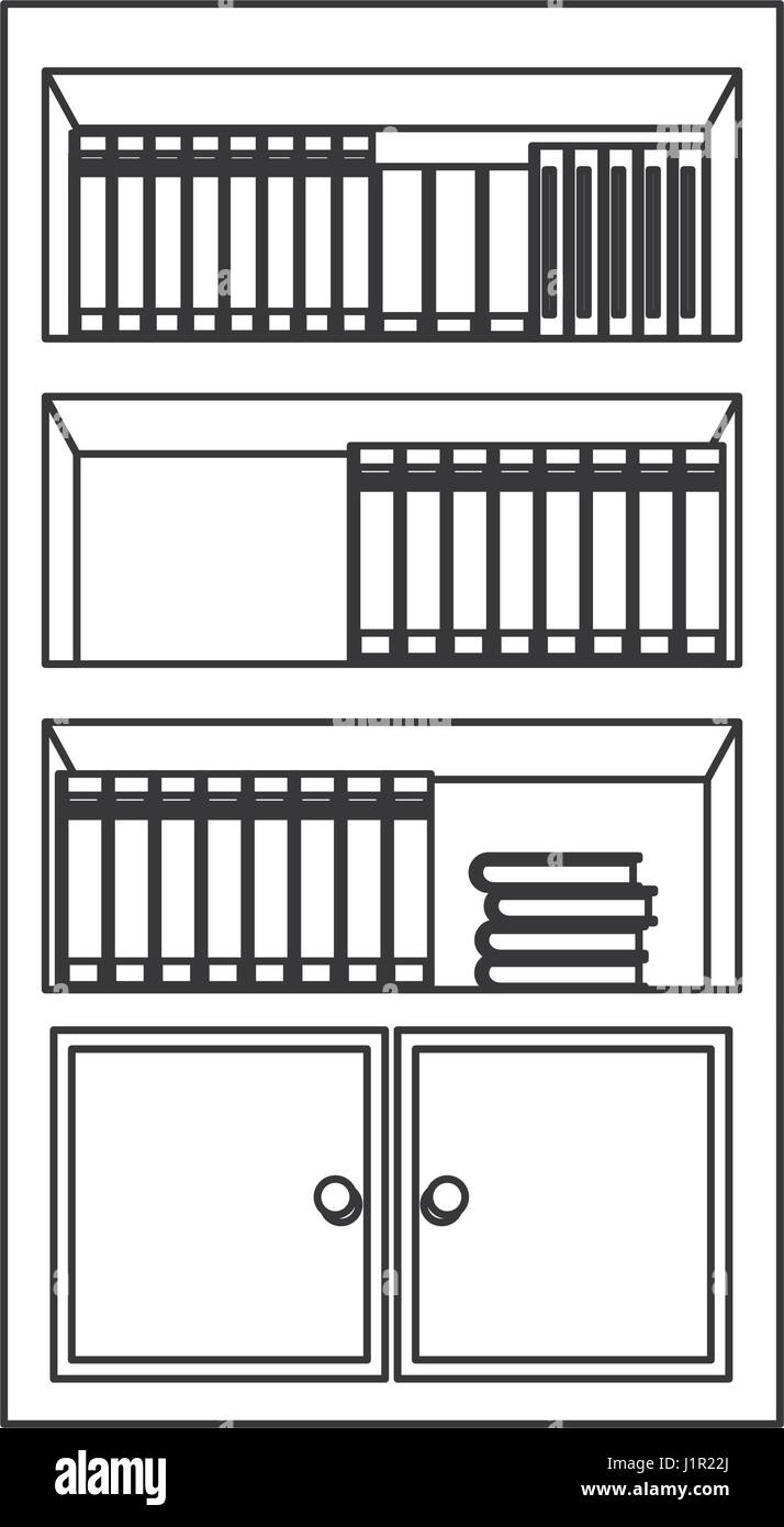 Outline drawing bookshelf Stock Vector Images - Alamy