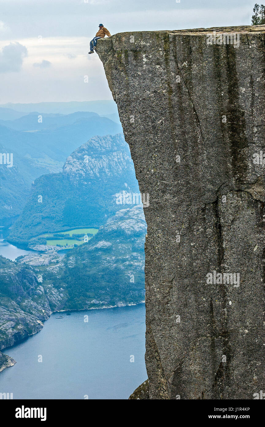 Norway, Lysefjord. The Pulpit Rock- Prekestolen - the height of the ...