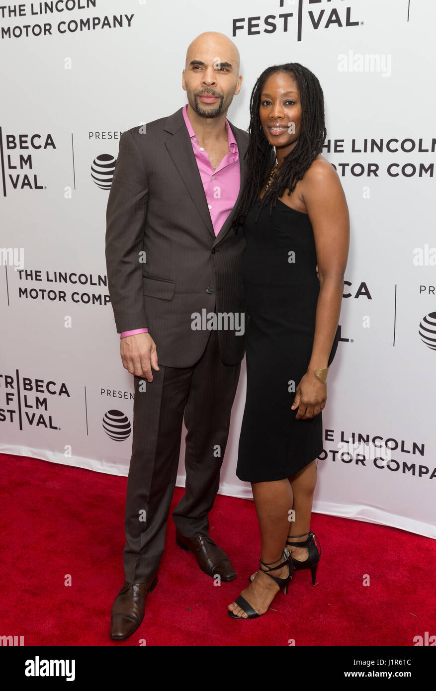 New York, United States. 21st Apr, 2017. Jacinto Riddick (L) attends ...