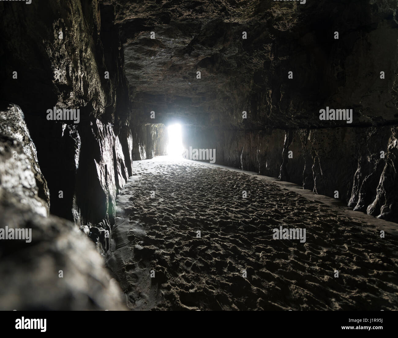 Caves eroded by the sea, Cathedral Caves, Waipati Beach, The Catlins ...