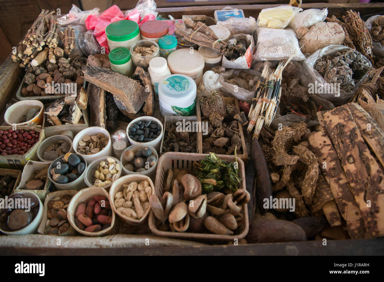tropical wood at the market in the town of Phonsavan in the province ...