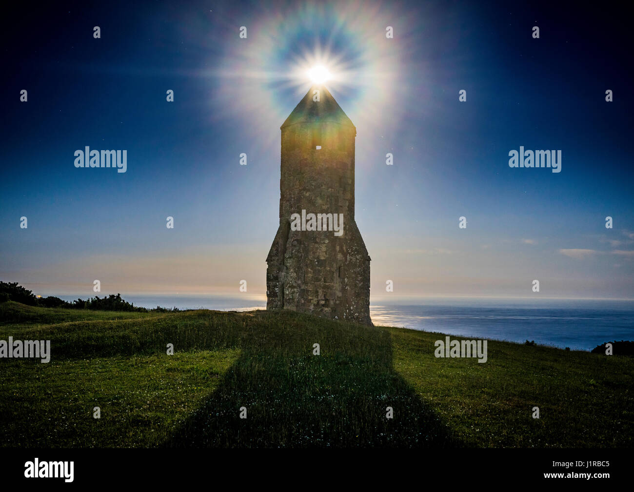 A tall medieval octagonal tower, allegedly a lighthouse, built here in ...