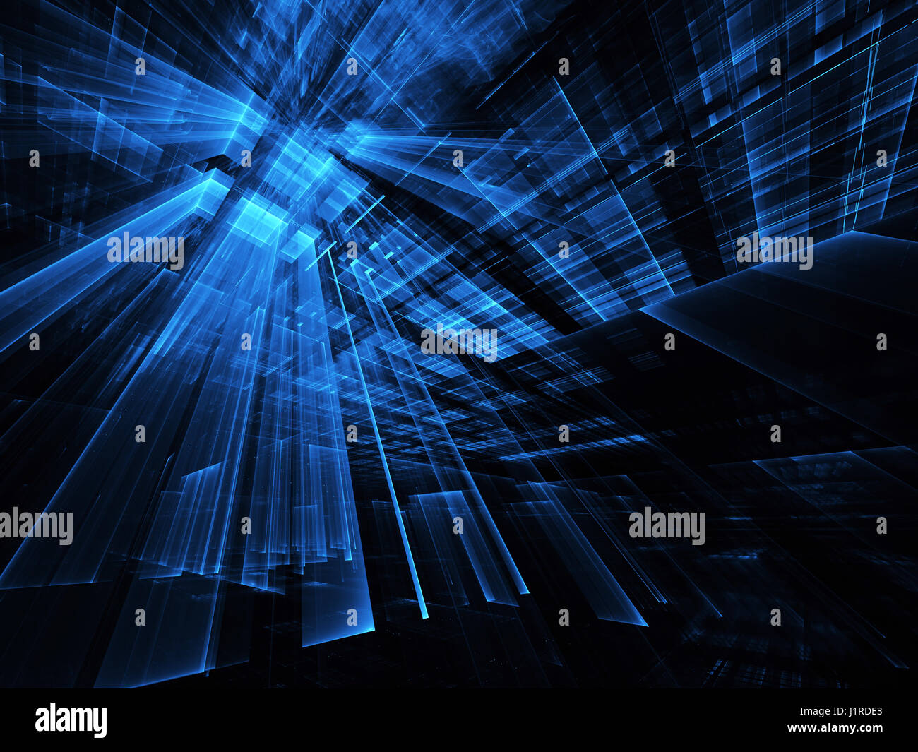 Computer generated abstract technology image. Three-dimensional fractal ...